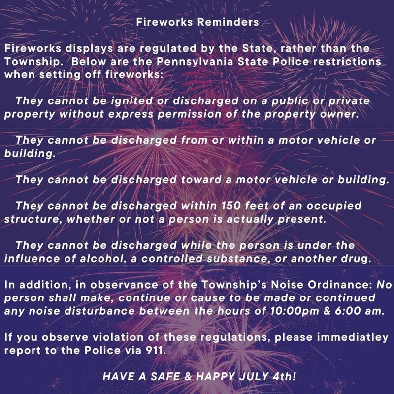 Fireworks Reminders from Silver Spring Police - New Kingstown Fire Company